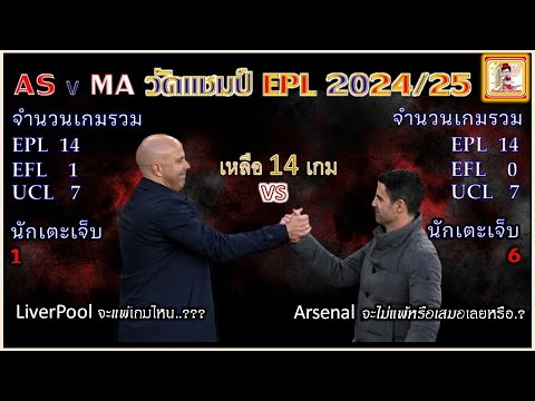 "เดิมพันแชมป์ พรีเมียร์ลีก 2024/25 LFC v ARS .. EPL 14 g. / UCL 7g.(+ชิง Carabao) ใครพลาดมากกว่า ...