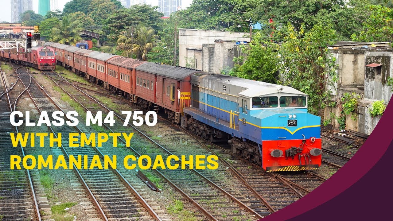 Class M4 750 hauling empty Romanian coaches to the yard - YouTube