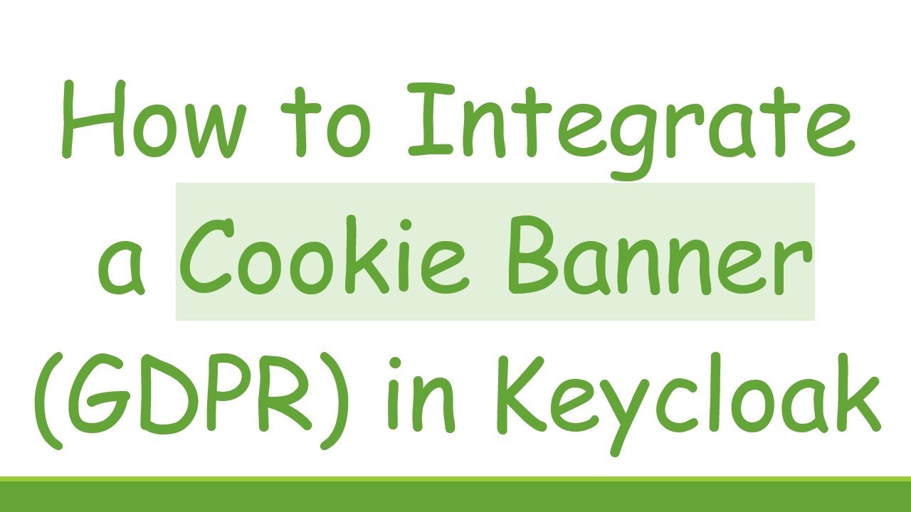 How to Integrate a Cookie Banner (GDPR) in Keycloak - YouTube