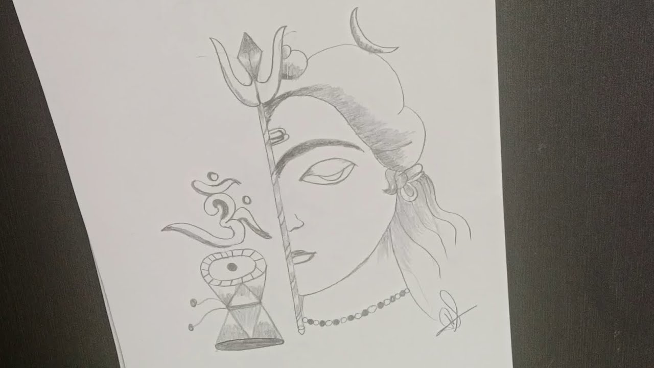 ||Shiv ji half face easy drawing for kids||@swastikarts7087 - YouTube