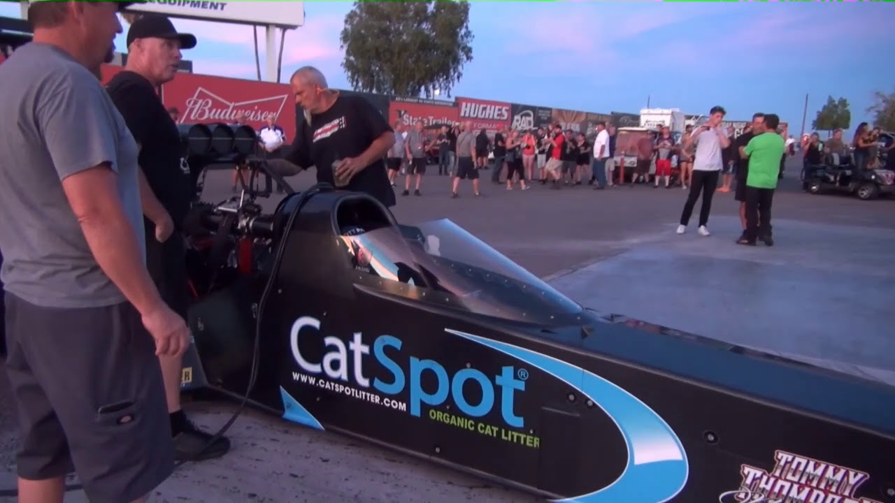 Scott Palmer top fuel dragster at a boat race for the fans - YouTube