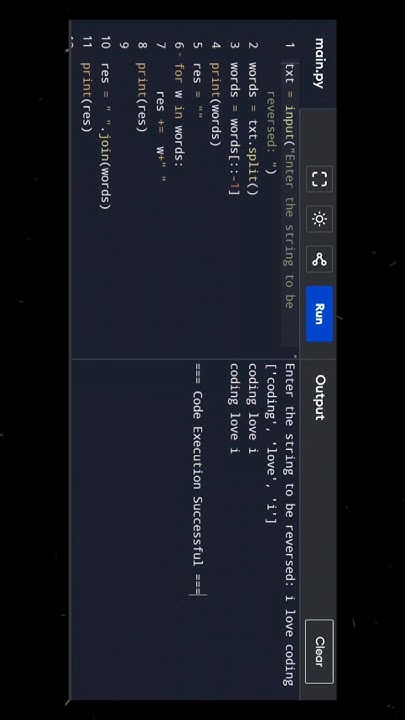 Program of reverse a string word by word in python #pythonprogramming #programming #coding # ...