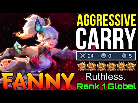 24 Kills Fanny Aggressive Carry - Top 1 Global Fanny by Ruthless. - Mobile Legends