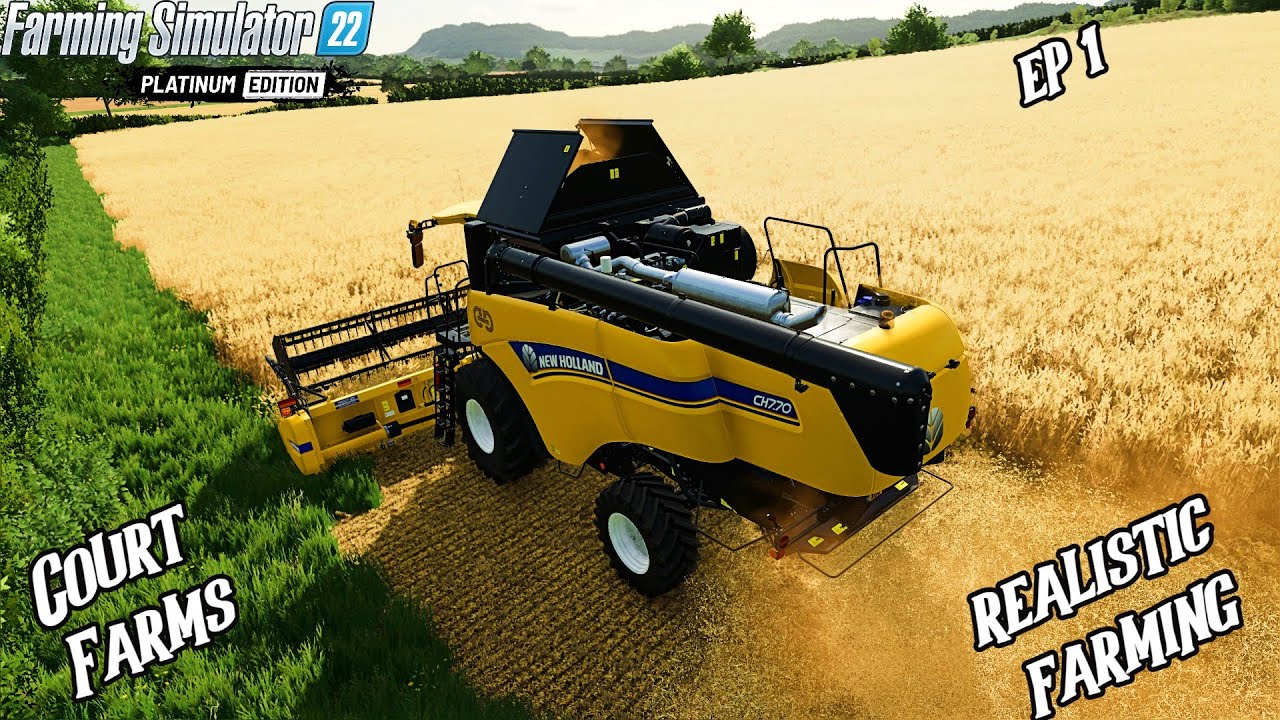 Harvest Wheat on Court Farms| Ep 1| Realistic Farming | Farming ...