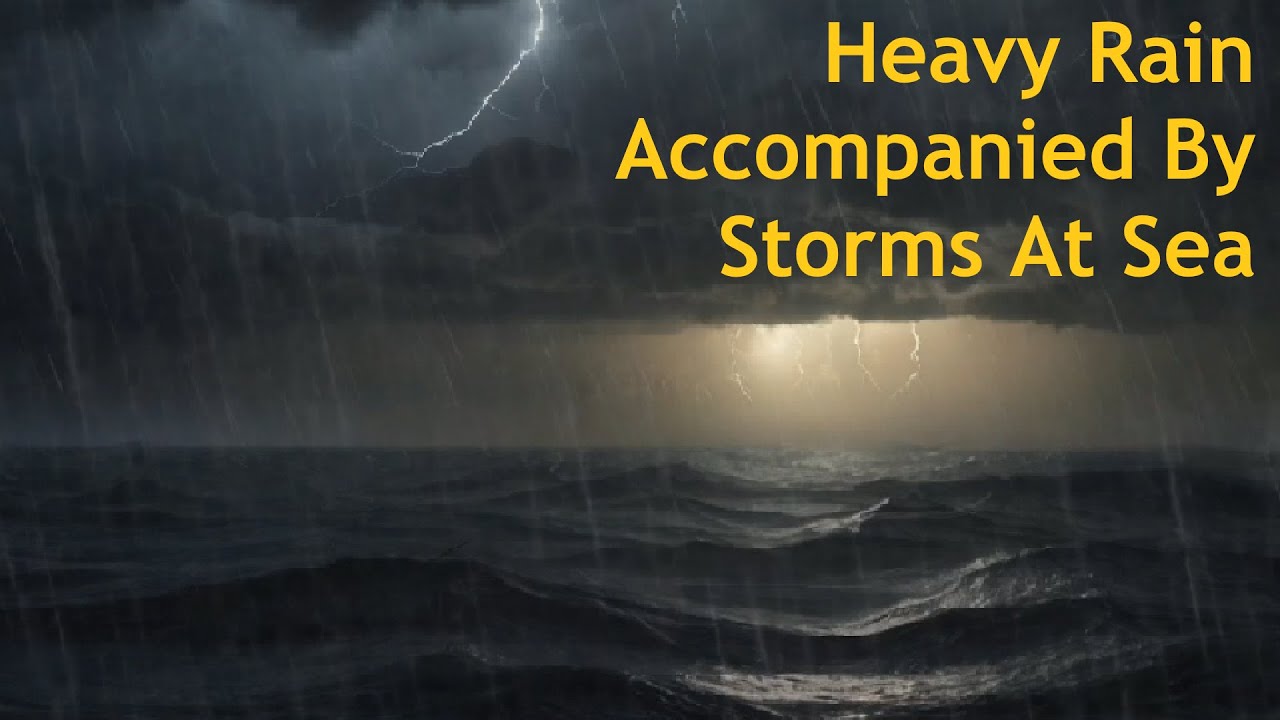 Heavy rain at sea at night accompanied by storm - YouTube