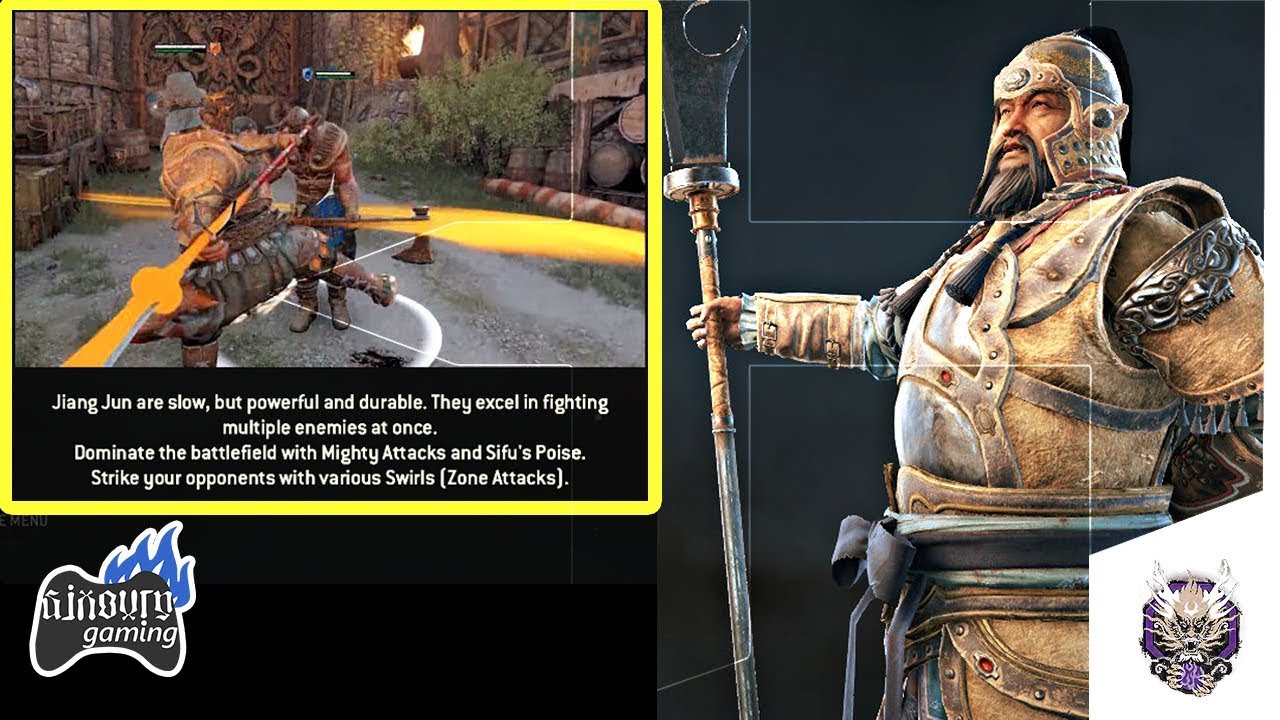 For Honor IN-GAME Guide: Jiang Jun Basic & Advanced Moveset - YouTube