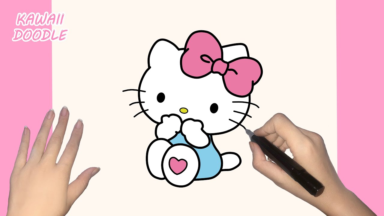 🌸HOW TO DRAW CUTE HELLO KITTY 🎀~ STEP BY STEP ~ KAWAII DOODLE - YouTube