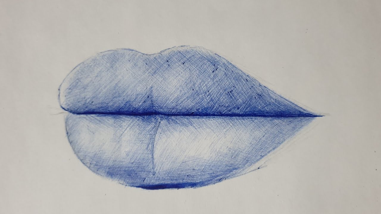 Pen drawing of lip. - YouTube