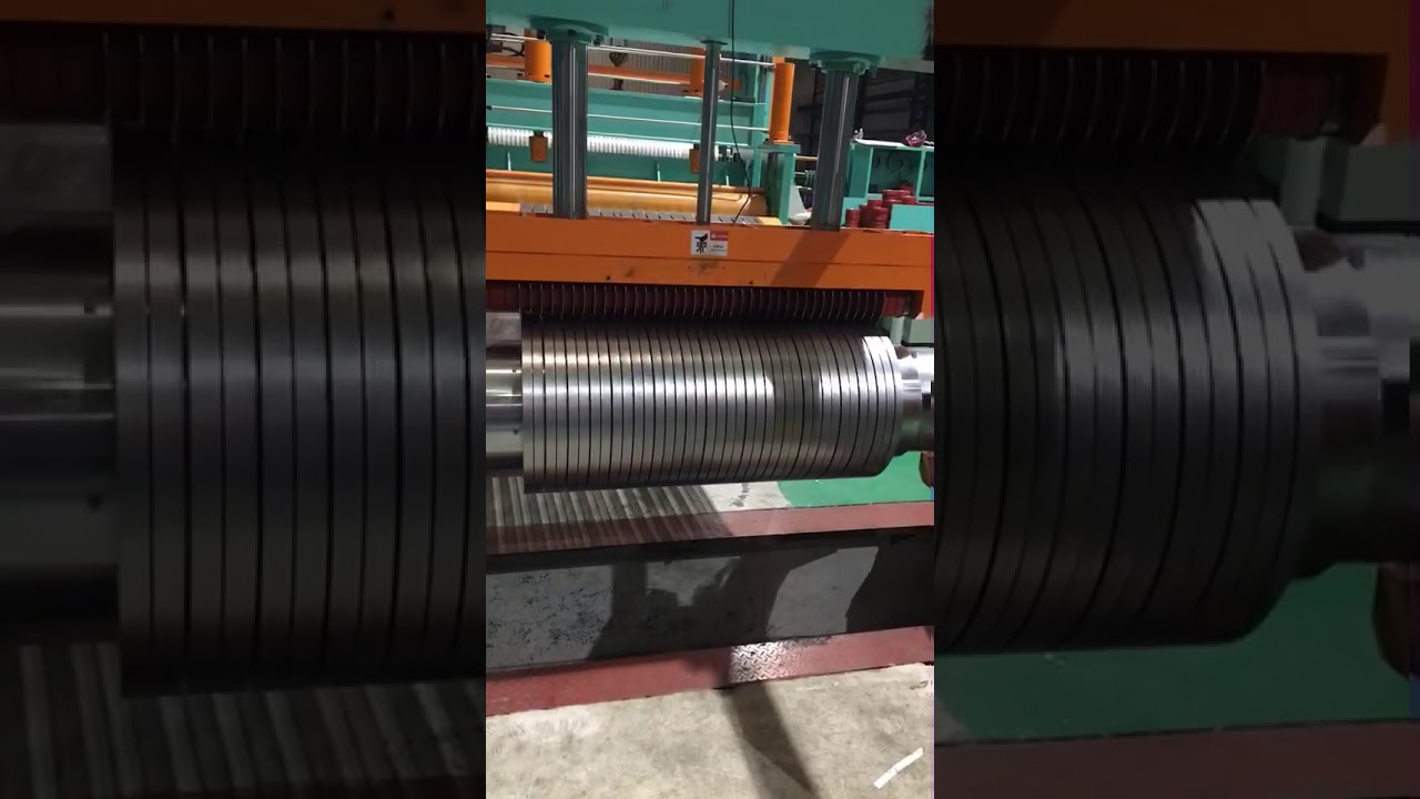 High precise slitting line with 38 slits and min. slit width 5mm - YouTube