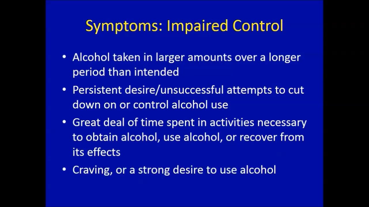 Symptoms of Alcohol Use Disorder - YouTube