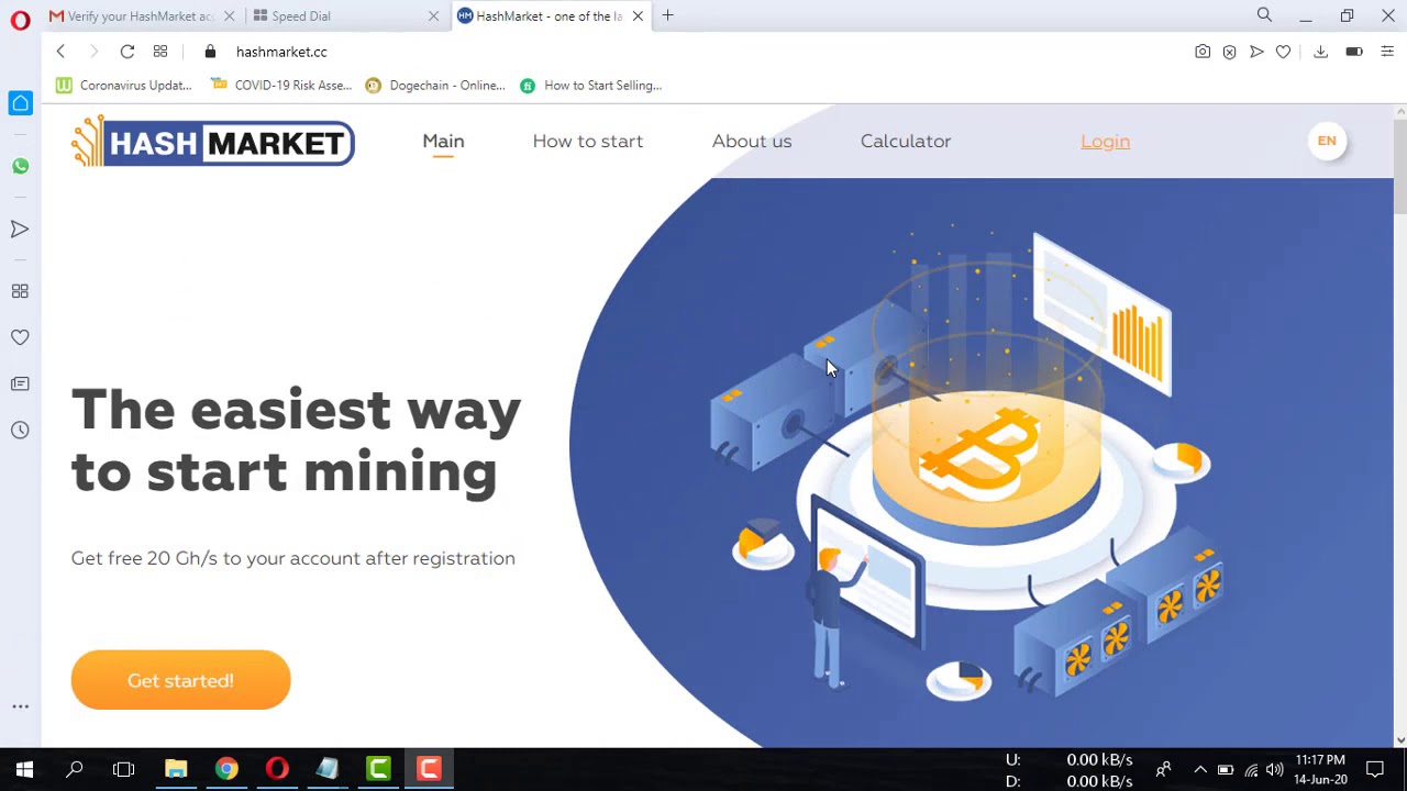 Hash Market New Mining Website 20 Gh/s Sign Up Bonus For Free - YouTube