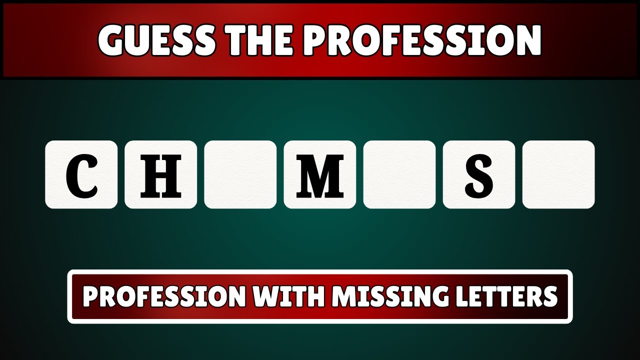 Guess the Profession with Missing Letters🤔 | Quiz World Sunita - YouTube