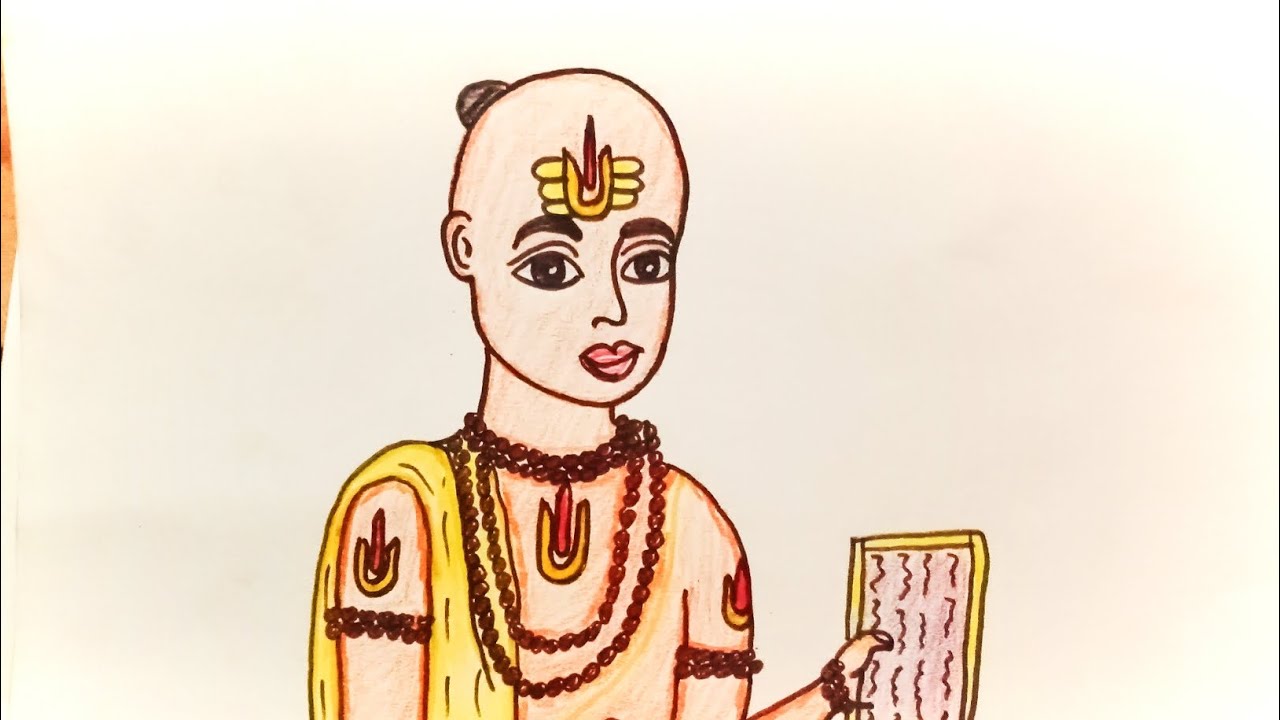 mahan Sant Tulsidas Ji ki drawing easy and step by step drawing simple ...