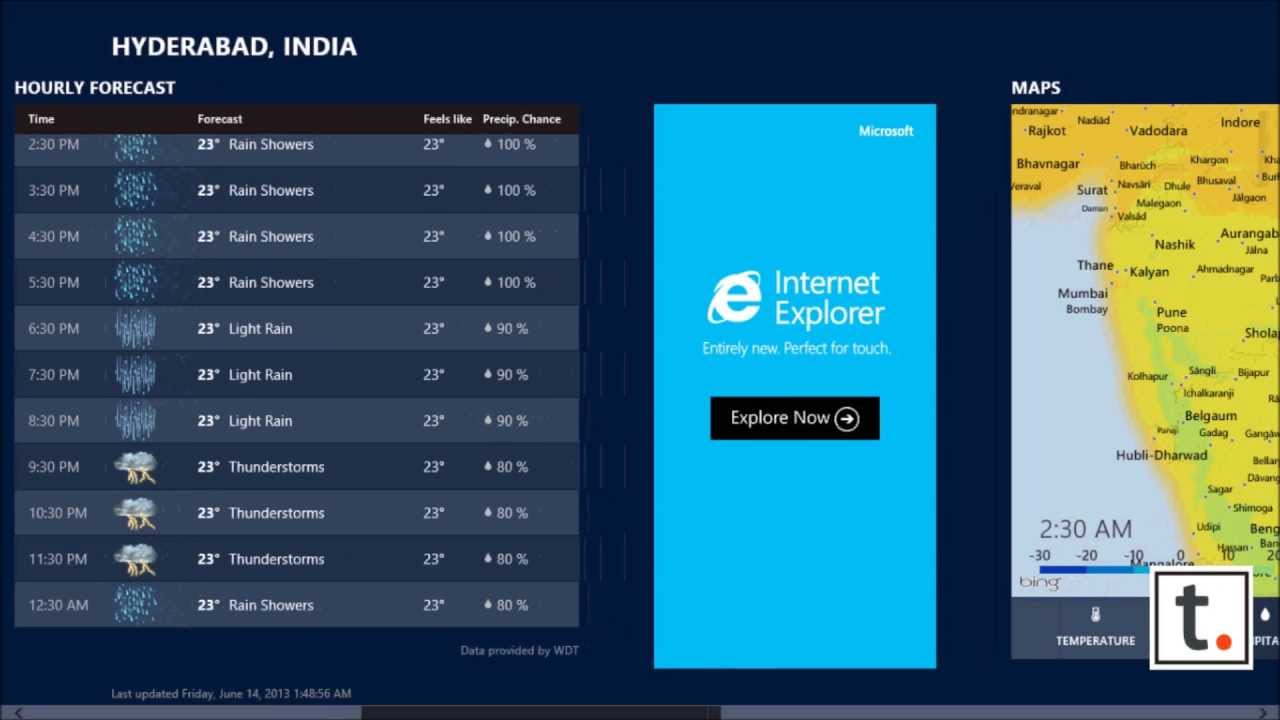 Bing Weather App Demo - Windows 8 - YouTube