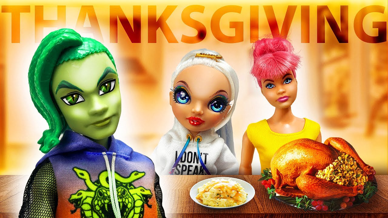 Barbie & Monster High G3 Doll's Destruction of Thanksgiving | Dollhouse ...