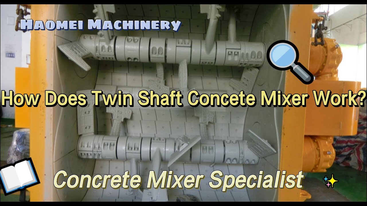 How Does The Twin Shaft Concrete Mixer Works? - HAOMEI MACHINERY - YouTube