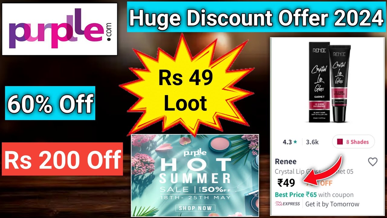 Purple Rs 49 Loot + Rs 200 Off ll Purple coupon code today l purple app ...