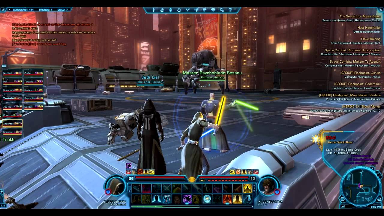 SWTOR Coruscant World Boss Battle - YouTube