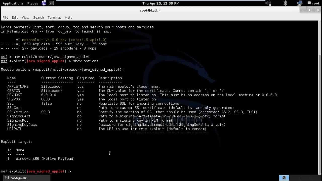 How To Hack Windows 8 Using Metasploit - java_signed_applet - YouTube