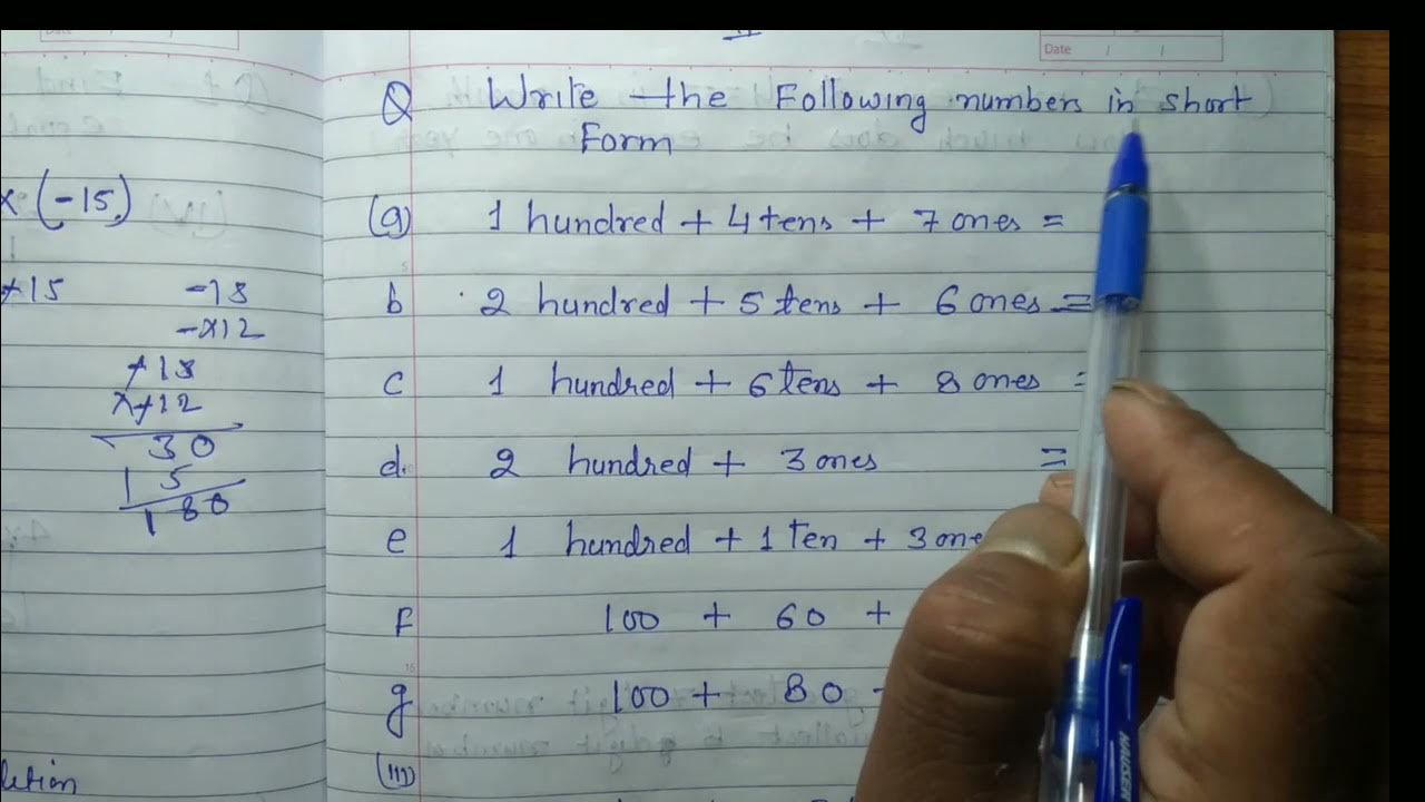 Class 2 | Write the following numbers in short forms |Expanded numbers ...