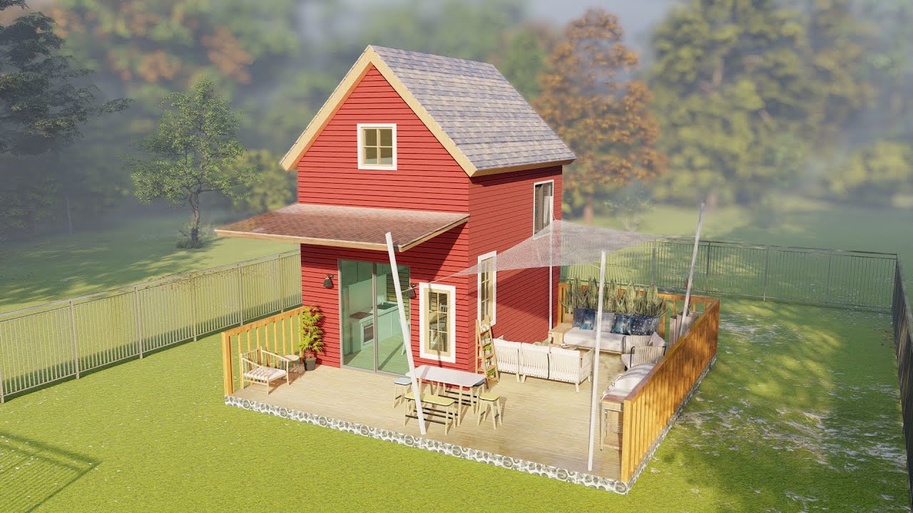 Loft Bedroom (13' x 16' Ft) Small House Design | 20 SQM ( 4 X 5 m) | 3D ...