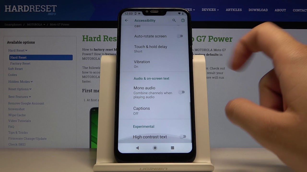 How to Activate High Contrast Text on Motorola Moto G7 Power - Manage ...