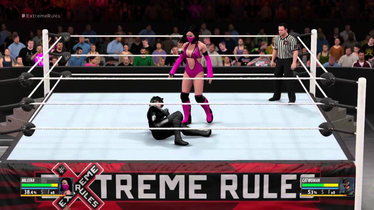 Mileena vs Catwomen (WWE 2K16) - YouTube