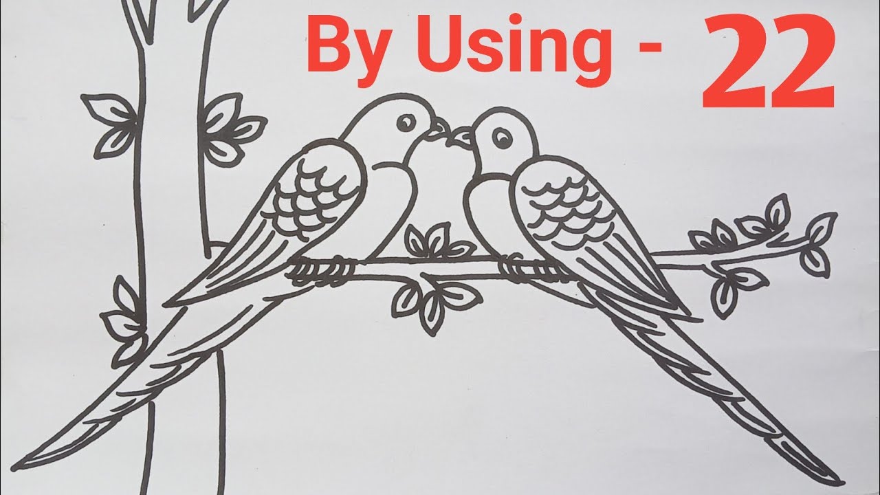 Two birds In Love By 22 | How To Turn Number 22 Into Love Birds ...