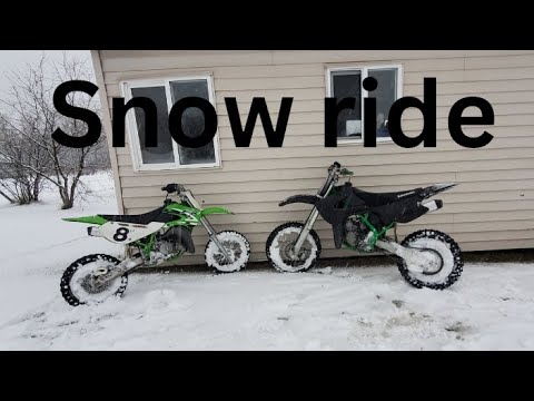 Taking the bikes out for a very slippery snow ride - YouTube