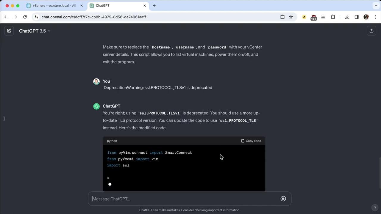 Streamlining vSphere Operations with ChatGPT - YouTube
