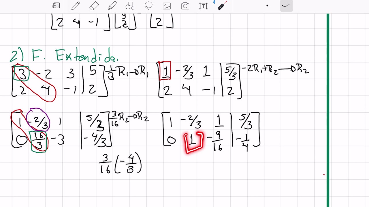 Gauss Jordan sistema de 2x3 soluciones infinitas - YouTube