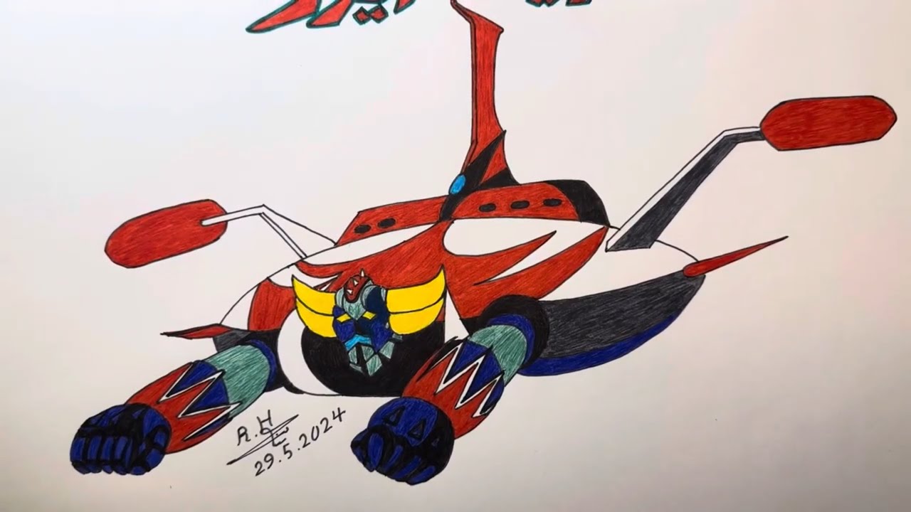 الجزء الثاني Grendizer جريندايزر رسمة بقلمي - YouTube