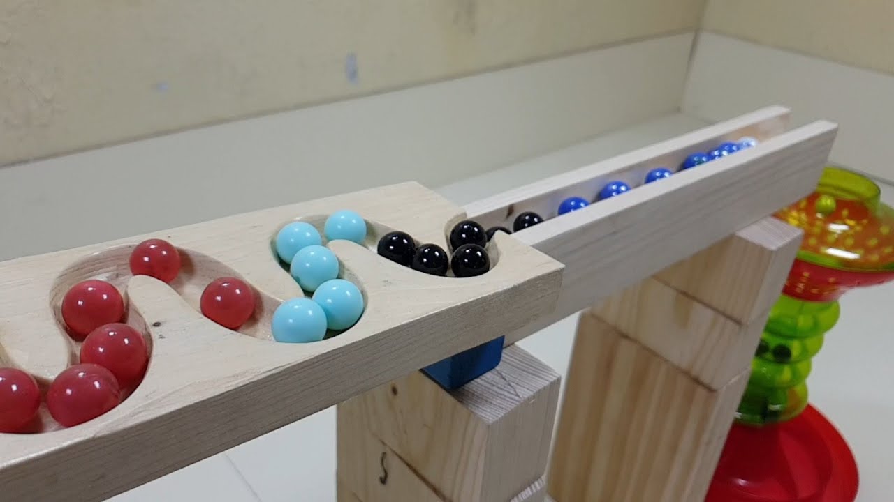 Marble Run Race ASMR * Haba Wooden Marble Run Slope with Ker Plunk ...