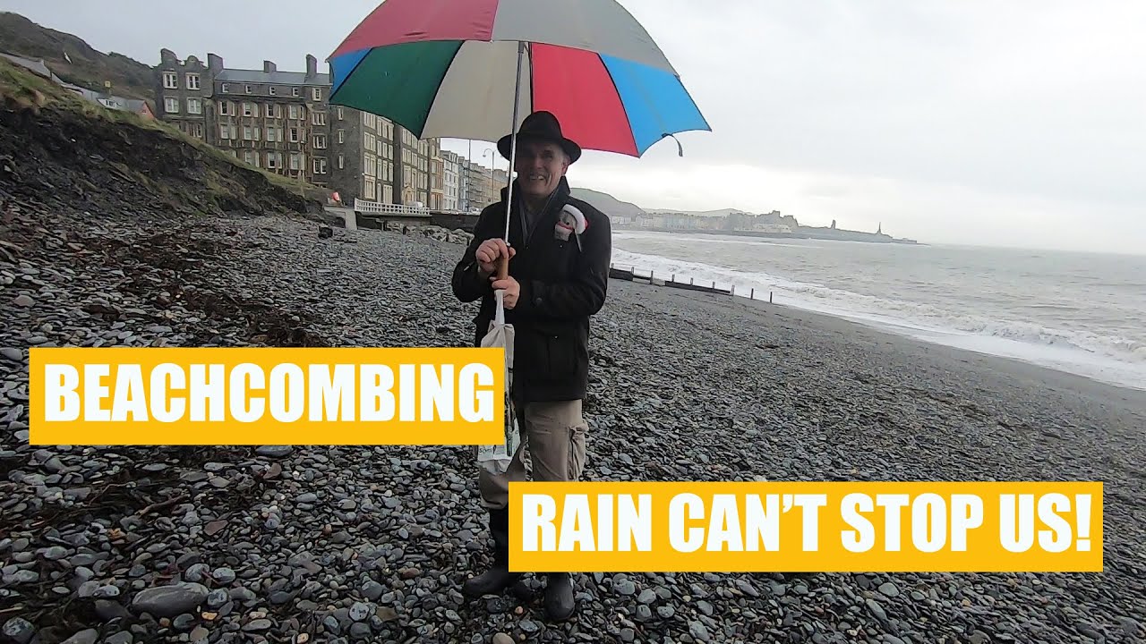 Interesting finds at the beach - Aberystwyth sea and river in the rain ...