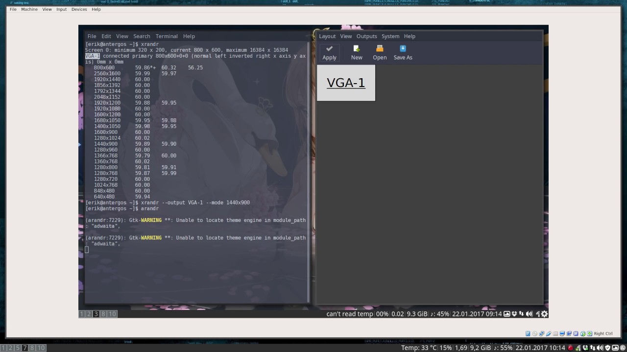 i3wm on Antergos : xrandr to define the resolution of your desktop - YouTube