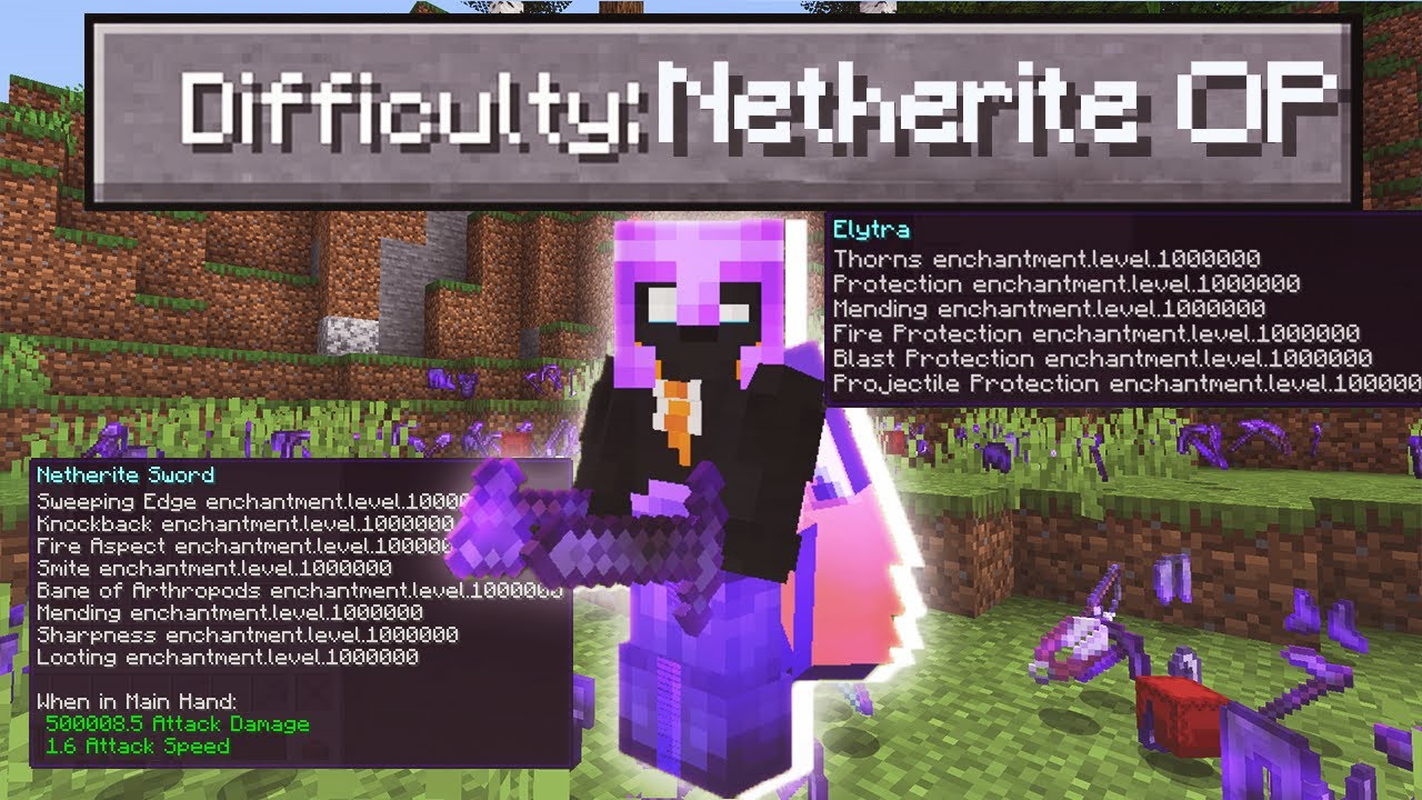 Tamatin Minecraft Dengan NETHERITE ENCHANT SUPER OP!! ( damage sejuta ...