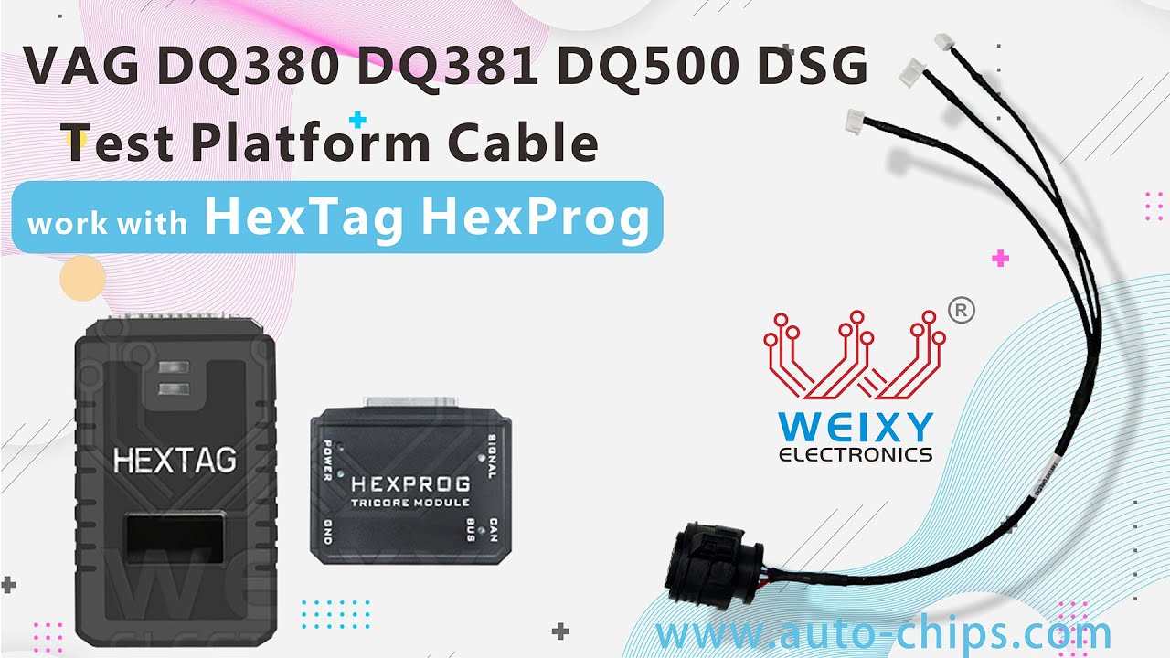 VAG DQ380 DQ381 DQ500 DSG test platform cable work with HexTag HexProg ...