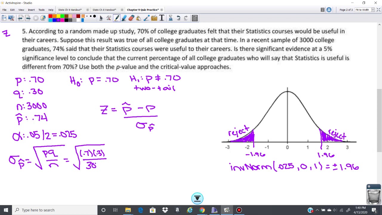 Hypothesis Testing using Proportions - YouTube