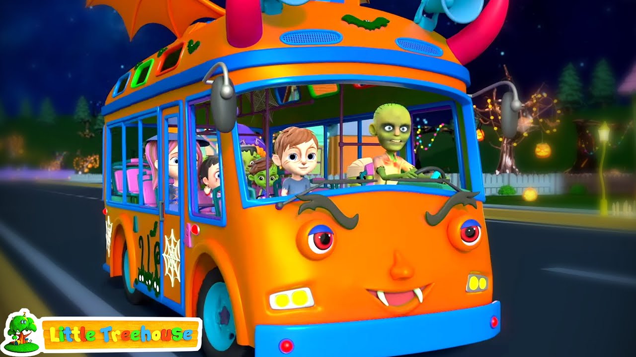 Spooky Bus, Wheels On The Bus Go Round And Round, Bus Ride for Kids by ...