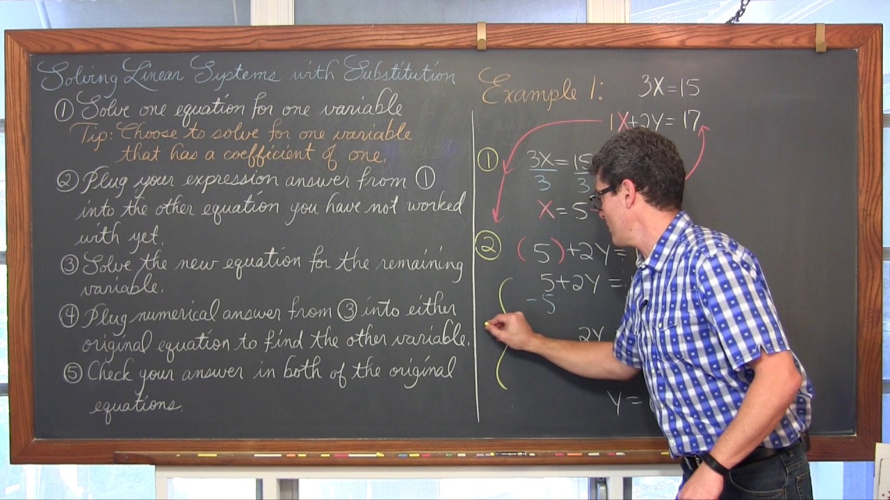 Solving Linear Systems by Substitution 6 Ex incl/2 Word Problems - YouTube