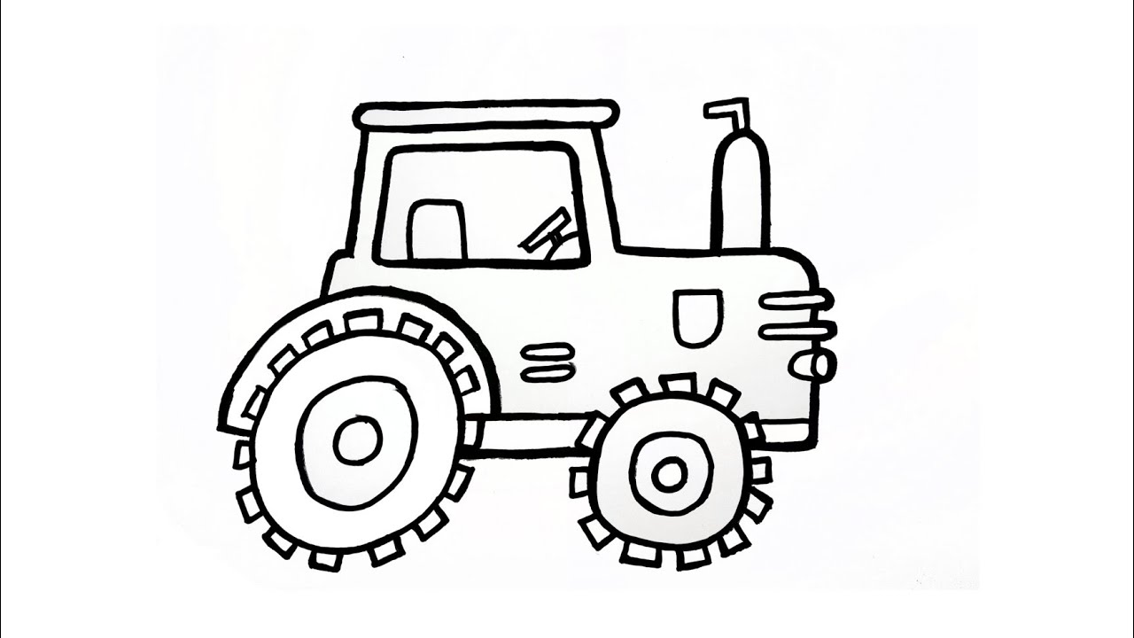 How to draw a Tractor easy for beginners Step by step | How to draw a ...