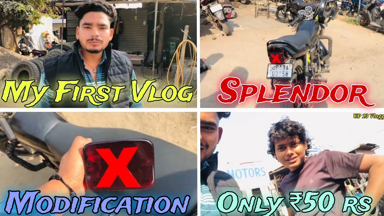 My First Vlog 🥰 Splendor Back Light Modification Only Rs 50 - YouTube