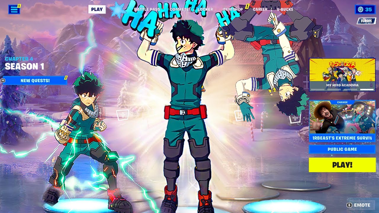 DEKU by My Hero Academia Fortnite Funny Built-In Emotes #3 - YouTube