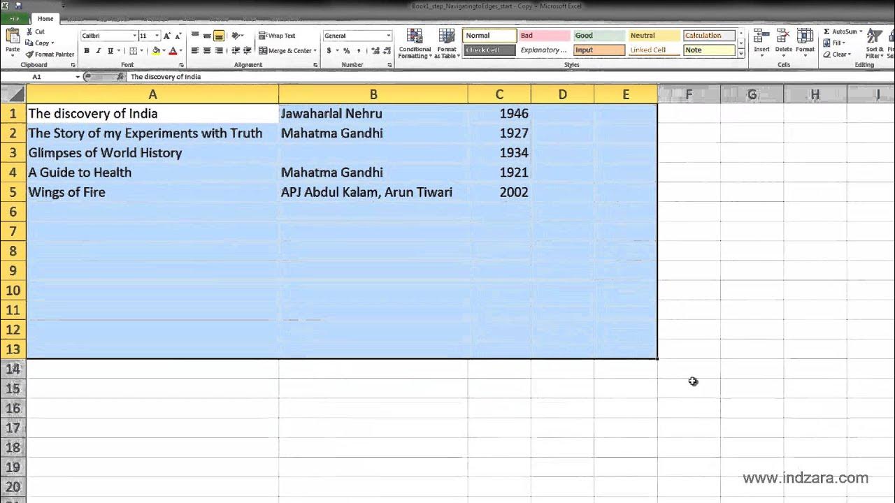 Useful Excel for Beginners - Chapter 3 Lesson 16 - Selecting Cells ...