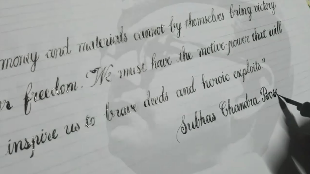 Quotes of Netaji Subhas Chandra Bose | Calligraphy writing - YouTube