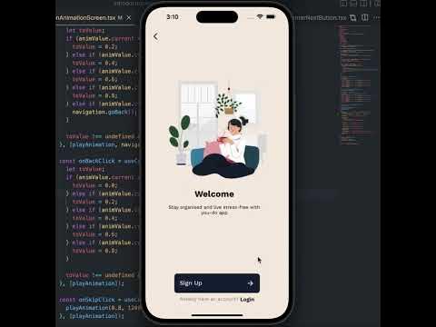 Free Animated onboarding UI template in react native (source in description) | #shorts # ...