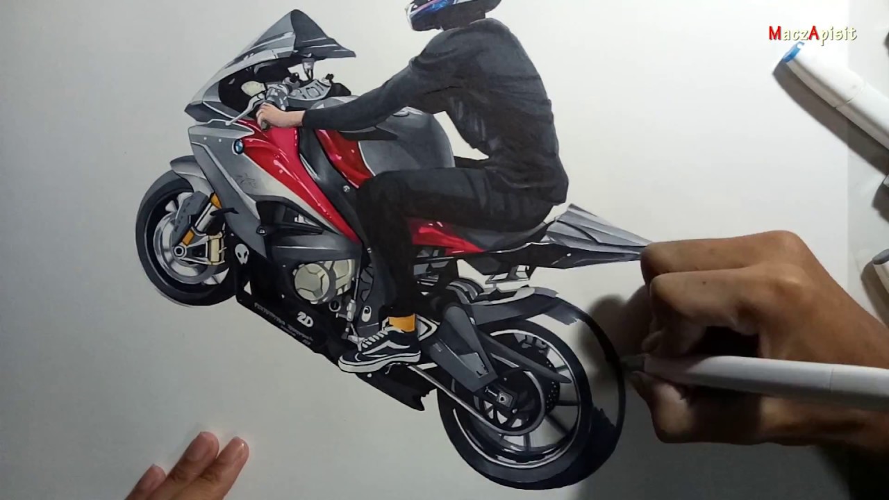 Drawing BMW S1000RR ยกล้อ - YouTube