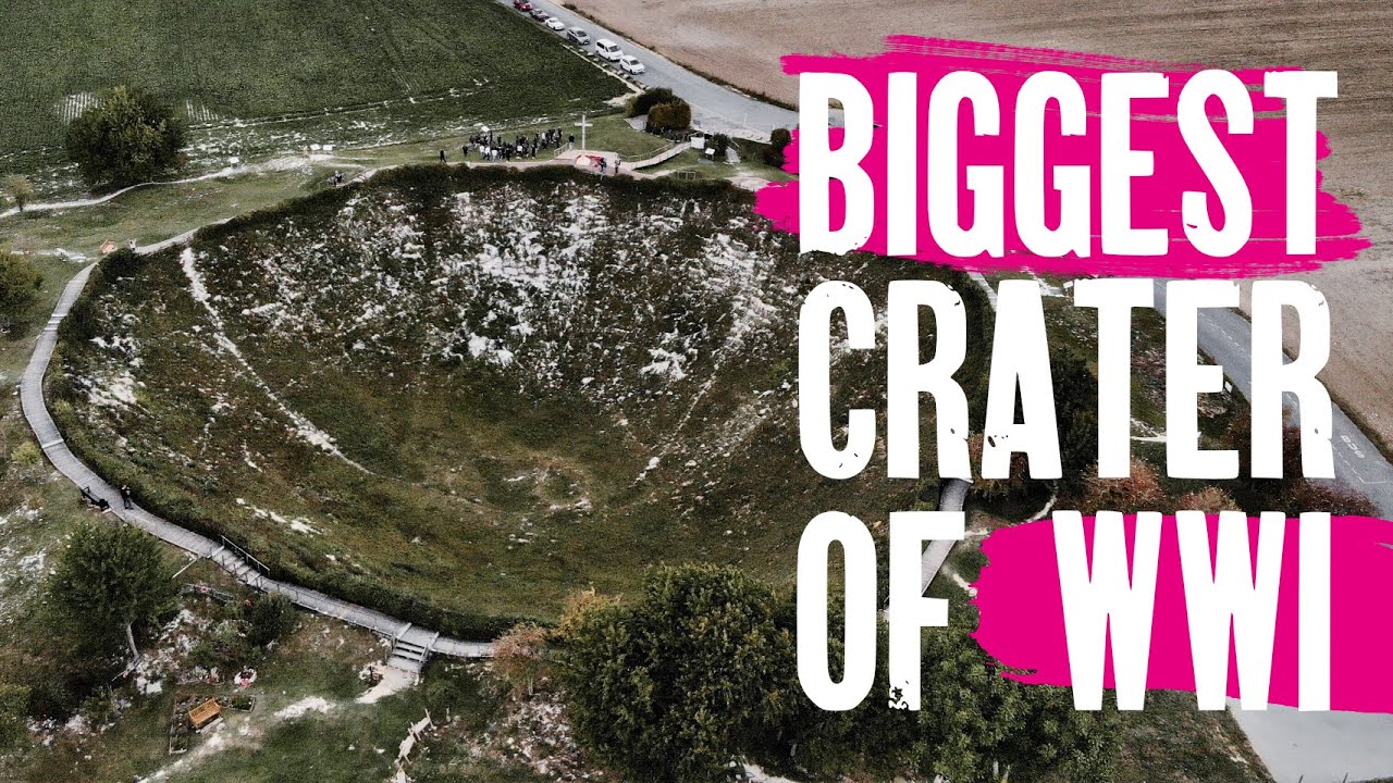 Drone over Lochnagar Crater | Biggest Explosion of WWI | France - YouTube