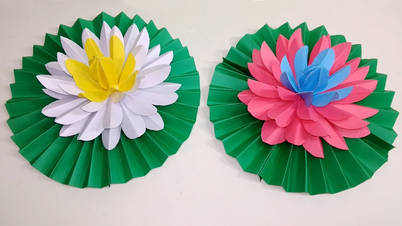 How to Make Very Beautiful Water Lily Flower with Paper | Paper Water ...
