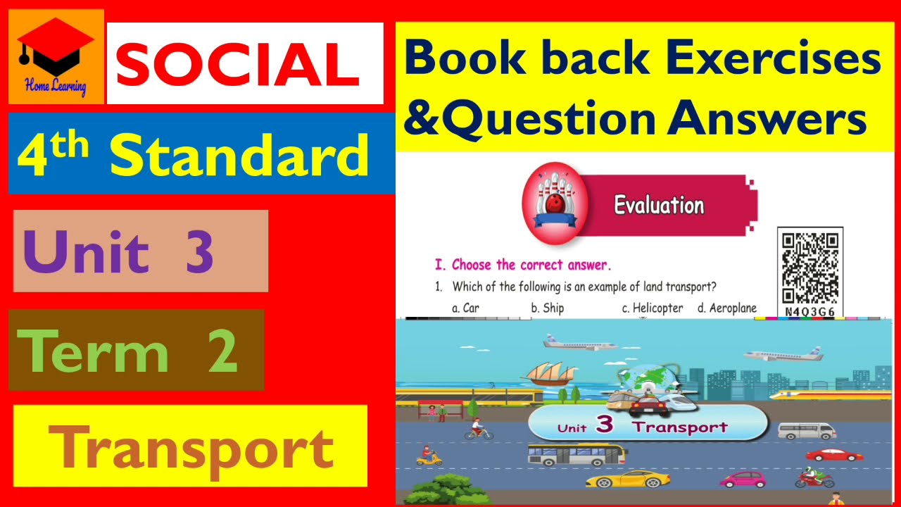 Transportation - 4th Standard - Social - Lesson 3 - Book back exercises ...